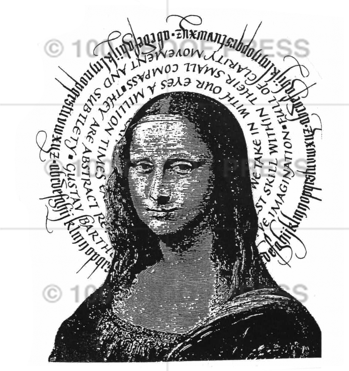 6860 Mona Lisa with Script – 100 Proof Press
