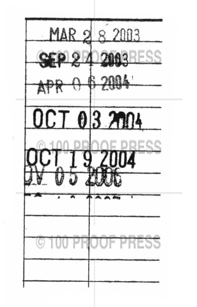 6865 Library Checkout Card – 100 Proof Press