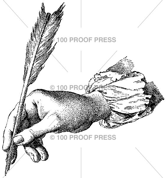 3025 Hand Writing WithFeather Quill – 100 Proof Press