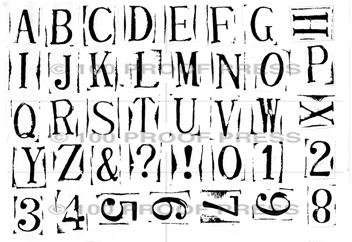 Ticket Alphabet Small Unmounted 22 – 100 Proof Press